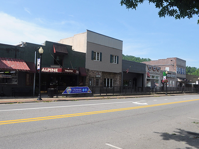 The Alpine Theatre in Ripley stands as a testament to community spirit and local entertainment traditions. 