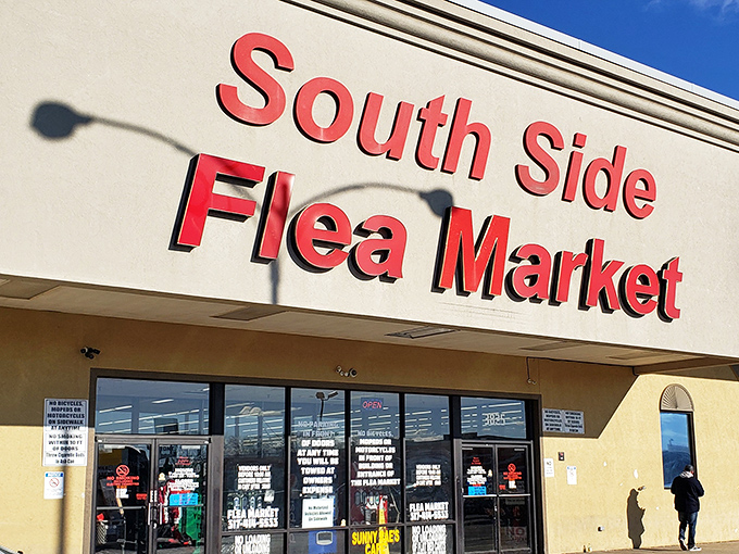 Bold red letters announce serious business - the kind that makes weekend treasure hunting feel official.