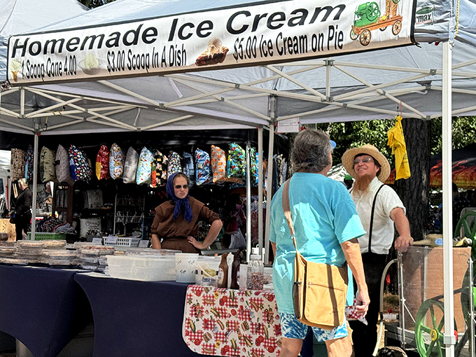 Homemade ice cream: the universal language of summer. This stand's hand-packed scoops have cooled down overheated bargain hunters for generations.