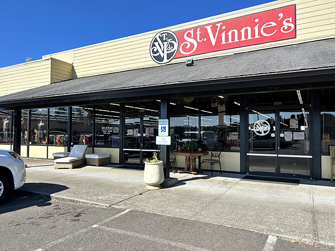 The professional storefront design shows this isn't your typical cluttered thrift store experience.