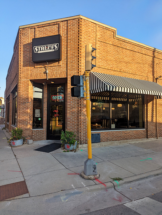 Golden hour lighting makes Stalzy's glow like the sandwich sanctuary it truly is for locals.