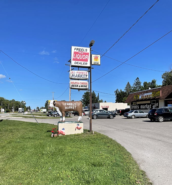 This charming white church anchors the community, surrounded by grass green enough to make suburbanites weep with envy.