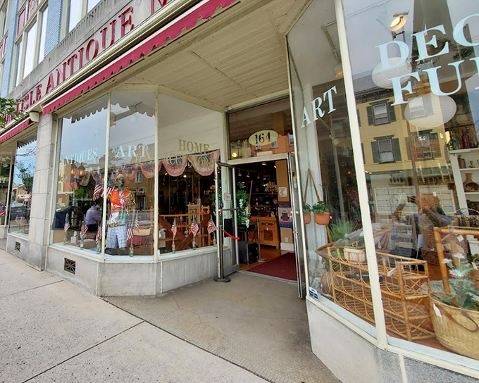 With inviting windows and vintage charm, The Carlisle Antique Mall beckons from the sidewalk&mdash;step inside and let the treasure hunt begin!