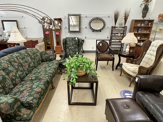 This furniture display could be straight from a home magazine, minus the heart-stopping price tags.