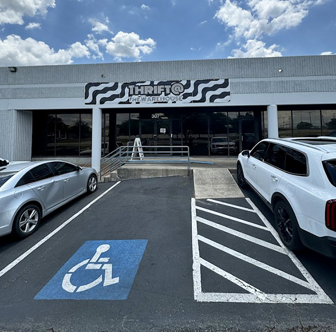 Modern design meets thrift store prices &ndash; this accessible entrance leads to a wonderland of pre-loved treasures.