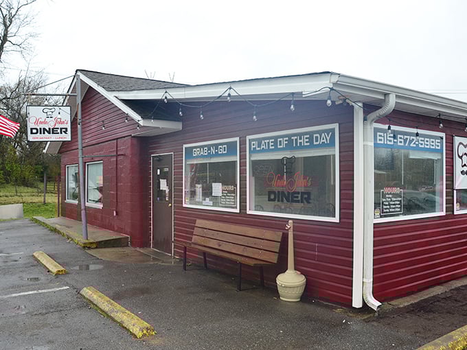 Bright flowers welcome you to this cheerful roadside stop. The bench outside is perfect for savoring that last bite of pie.