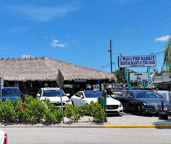 That classic tiki hut exterior isn't just Instagram-worthy &ndash; it's the architectural equivalent of "fresh fish served here!"