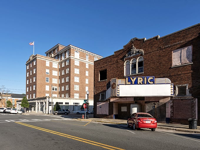 The Lyric Theatre's vintage marquee stands as a reminder that entertainment in Waycross predates Netflix by quite a few decades.