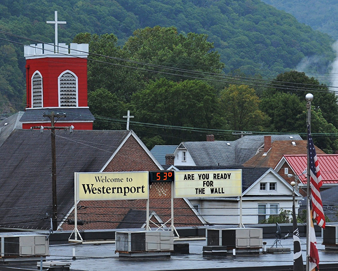 Westernport welcomes you with small-town simplicity and mountain majesty. That church steeple has been guiding folks home for generations.