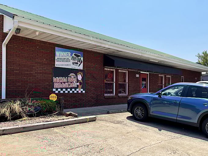 Winner signs on the window tell the story - sometimes local joints really do serve championship-level food.