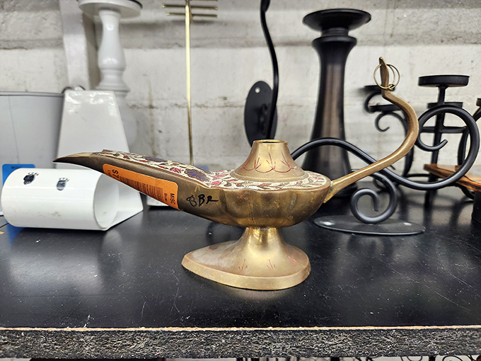 Rub this brass lamp and you might not get three wishes, but you'll definitely get an interesting conversation piece.