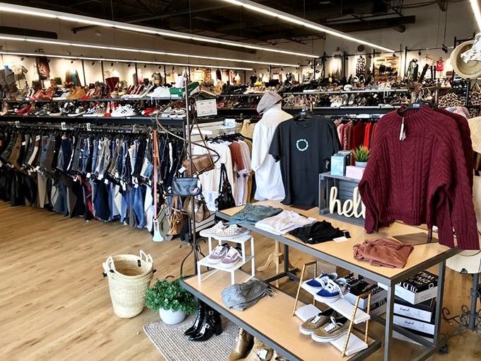 Thoughtful merchandising elevates the shopping experience. That basket and greenery aren't accidents&mdash;they're invitations to imagine these clothes in your life.