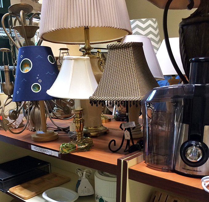 Lampshade heaven! From nautical blues to classic whites, these lights once illuminated someone else's late-night reading and are ready to brighten your corners.