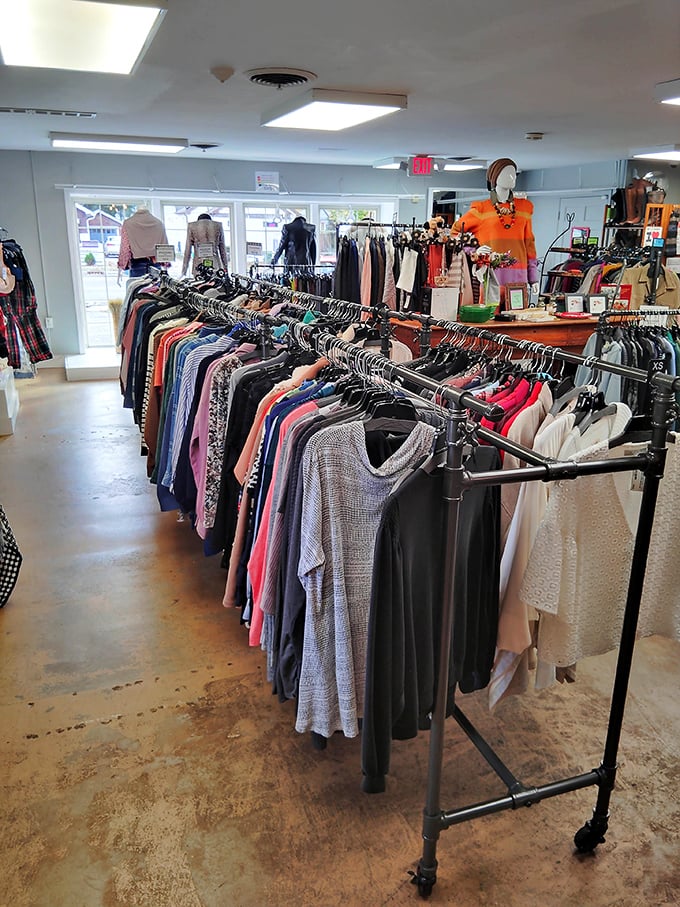 Row upon row of athletic wear proves comfort and style don't require a mortgage payment.