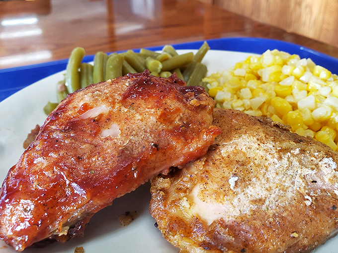 The kind of chicken that makes you question every other chicken you've ever eaten&mdash;crispy, seasoned skin giving way to juicy meat alongside farm-fresh sides.