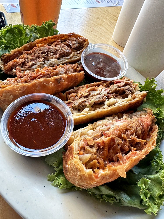 These BBQ egg rolls prove that when East meets West, the result is something worth crossing state lines for.