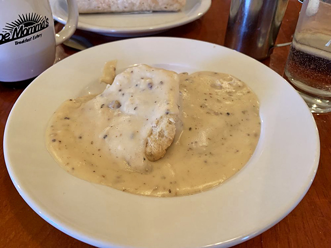 Biscuits and gravy so good they deserve their own ZIP code. The pepper specks aren't decoration&mdash;they're flavor confetti.