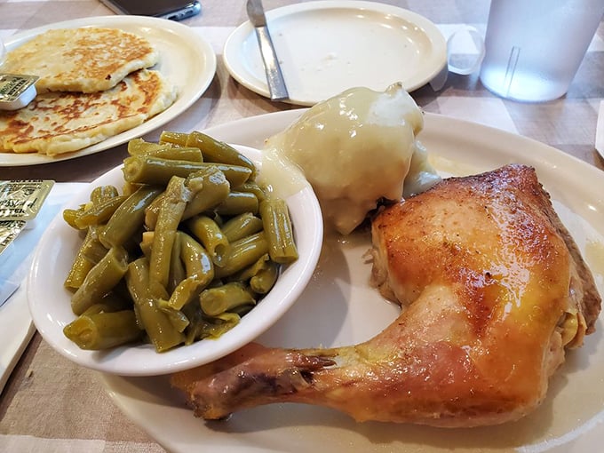 Golden fried chicken that's crispier than your favorite sitcom and twice as satisfying as any punchline.