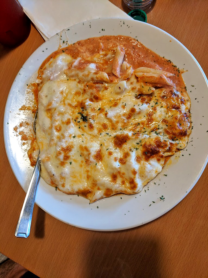 Baked ziti that's achieved the perfect sauce-to-cheese ratio&mdash;the culinary equivalent of finding the sweet spot on your car radio.