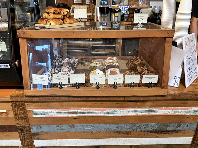 The display case showcases handcrafted treasures that make choosing just one nearly impossible to do.