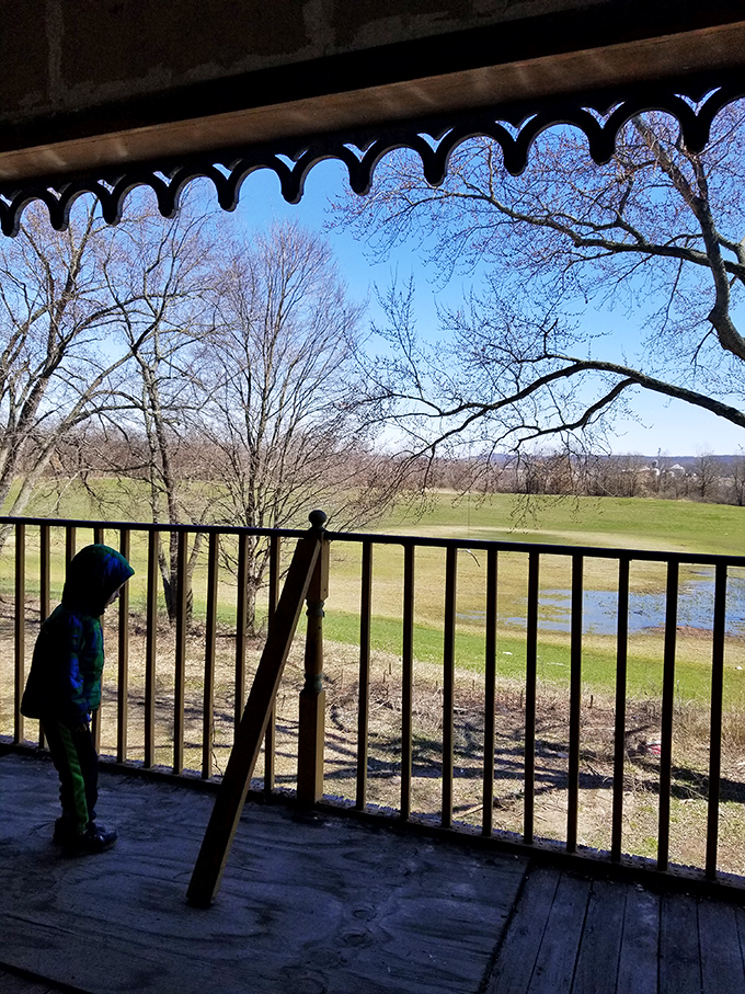 The wraparound porch offers views that make you want to pull up a rocking chair and stay forever.