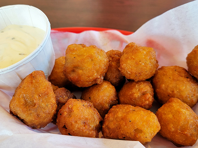 These golden mushroom bites aren't trying to be healthy &ndash; they're trying to be delicious, and they're succeeding spectacularly.