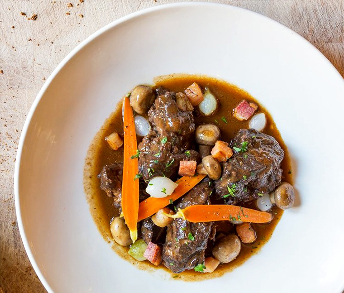 Beef Bourguignon so tender it practically surrenders to your fork. Those pearl onions and mushrooms have found their forever home.