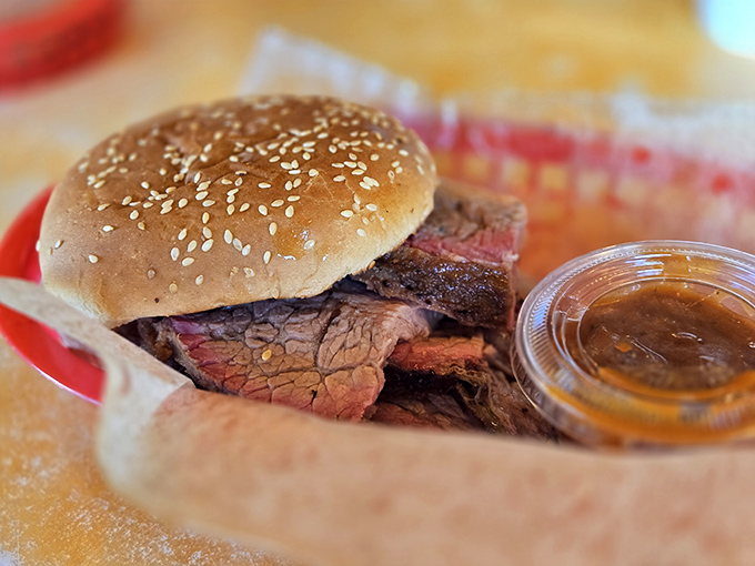This brisket sandwich and hand-cut fries combo should come with a warning: "May cause spontaneous declarations of love."