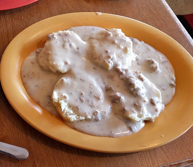 Biscuits and gravy: the breakfast equivalent of a warm hug from someone who genuinely loves you. Comfort food that actually delivers comfort.