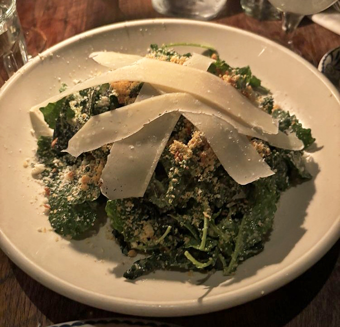 Kale Caesar that could convert even the most dedicated salad-avoider. Those shavings of Parmigiano-Reggiano aren't just garnish&mdash;they're little flavor bombs.