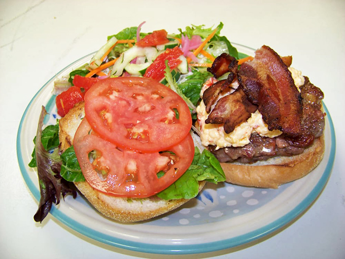 The burger that launched a thousand cravings, complete with thick tomato slices and bacon that's achieved crispy perfection. Napkins: mandatory.