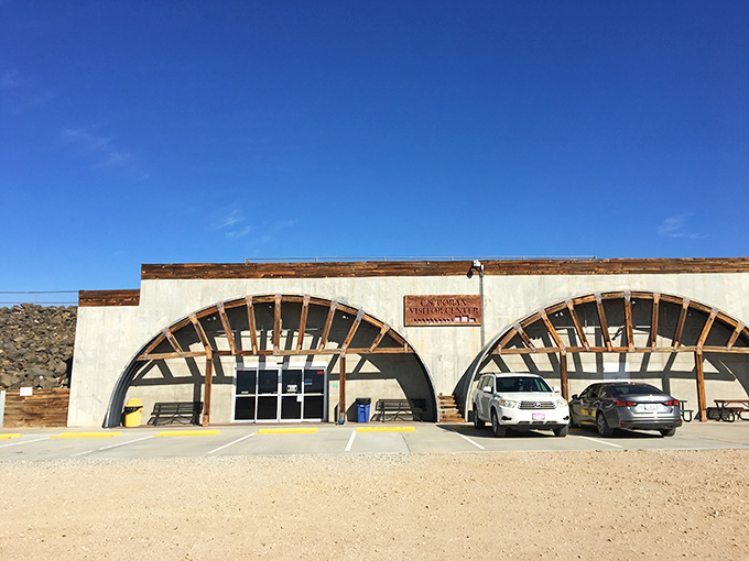 The Borax Visitor Center's distinctive arched design pays homage to the mineral that put this tiny town on the map.