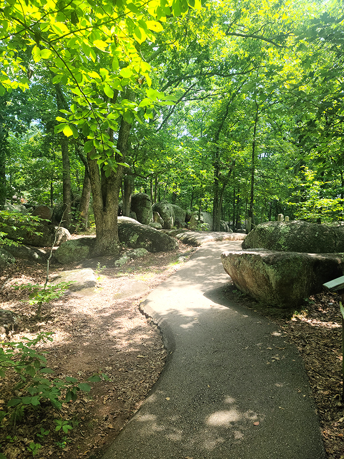 The Braille Trail winds its way through a natural wonderland, making this geological marvel one of Missouri's most accessible outdoor adventures.