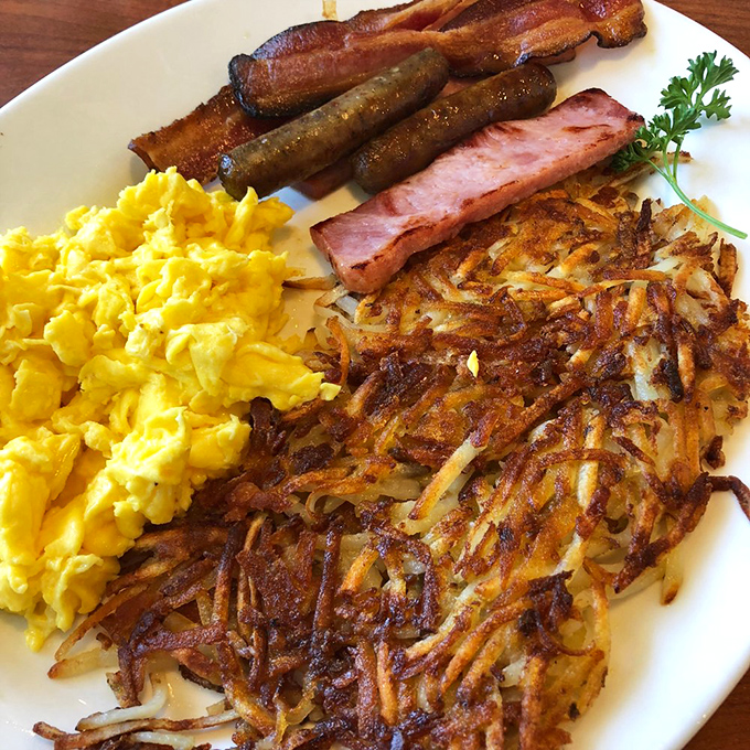 Breakfast perfection doesn't need filters&mdash;just golden hash browns with edges so crispy they practically crackle when your fork approaches. 