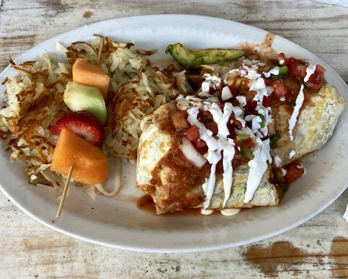 Breakfast meets south-of-the-border flair with this hearty plate that's part omelet, part fiesta, and entirely worth the trip.