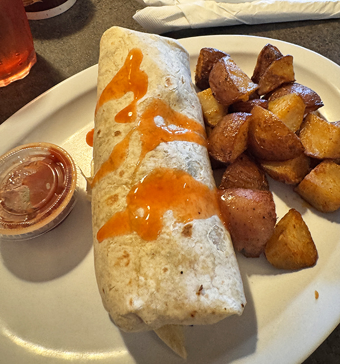 Breakfast wrapped up like a present. This burrito with home fries is the morning equivalent of finding extra money in your pocket&mdash;unexpected and absolutely delightful.