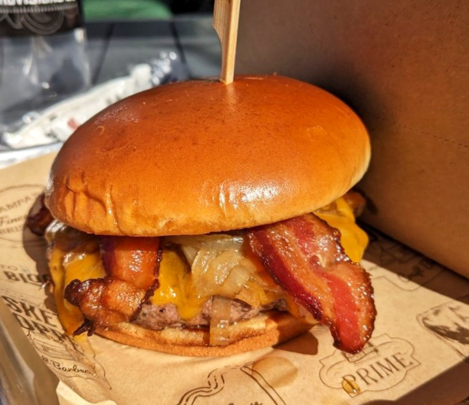 This burger is what happens when brisket decides to dress up for a night on the town.