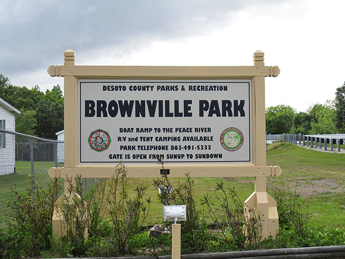 Brownville Park's sign promises simple pleasures: a boat ramp, camping, and that increasingly rare commodity&mdash;a genuine escape from your inbox.