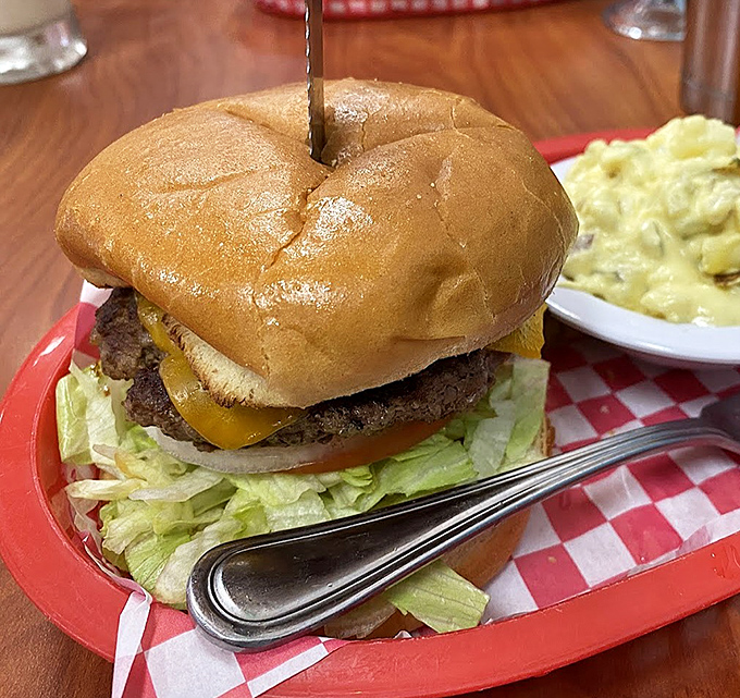 This isn't just a burger&mdash;it's a juicy reminder that sometimes the simplest pleasures are stacked between two perfectly toasted buns.