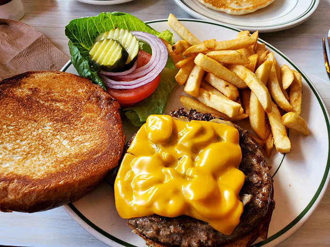 This cheeseburger doesn't need filters or fancy toppings—just perfectly melted American cheese and all the classic fixings.
