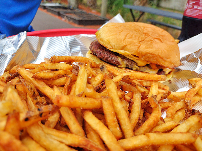 Hand-cut fries and a juicy burger – the kind of classic combo that makes you wonder why you ever bother with fancy food.