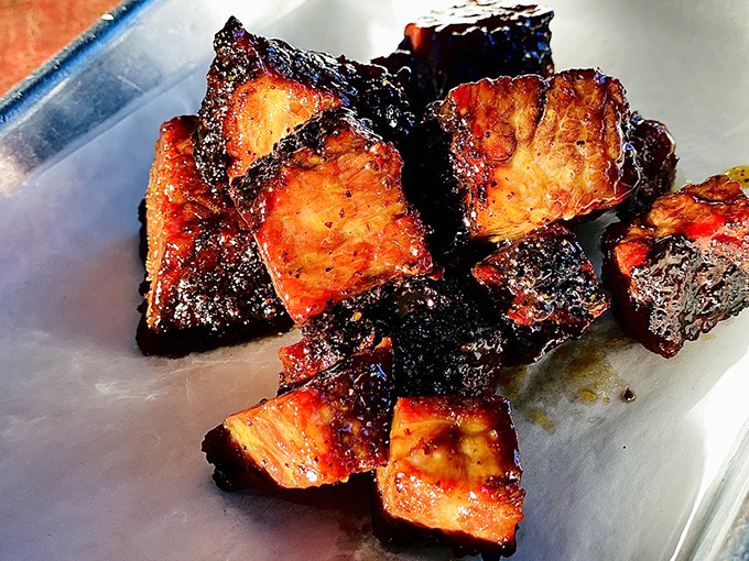 Burnt ends&mdash;the BBQ equivalent of hitting the culinary lottery. These caramelized nuggets of brisket point are what BBQ dreams are made of.
