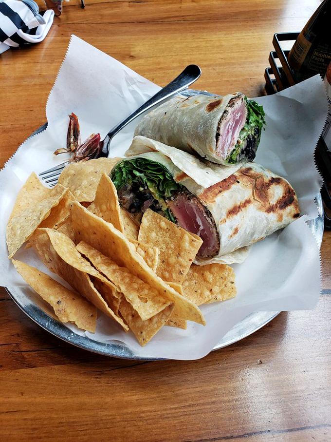 The seared ahi wrap with its ruby-red center is like edible jewelry&mdash;precious, beautiful, and worth every penny.