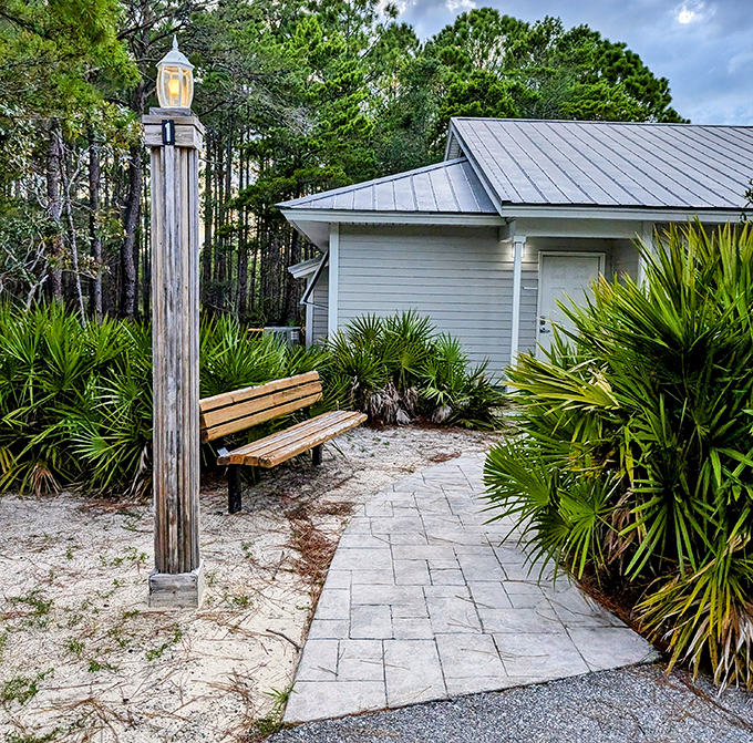 Coastal cabin living at its finest. Where "roughing it" means choosing between beach time and porch time. Such difficult decisions!