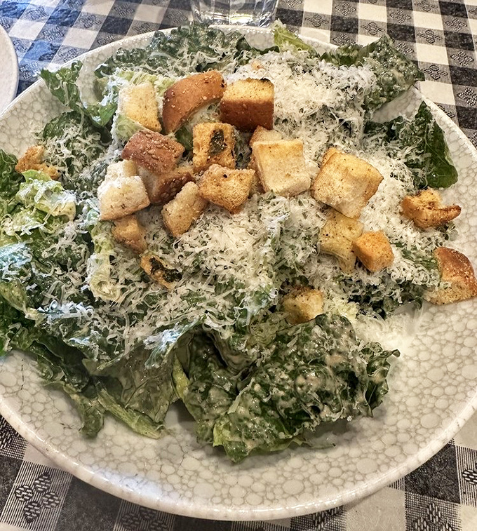 A Caesar salad that Julius himself would approve. Those homemade croutons aren't just playing a supporting role&mdash;they're stealing the scene.