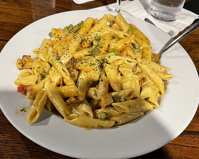 Pasta that doesn't just sit on the plate&mdash;it performs. Each penne tube coated in a sauce that strikes the perfect balance between creamy and kickin'.