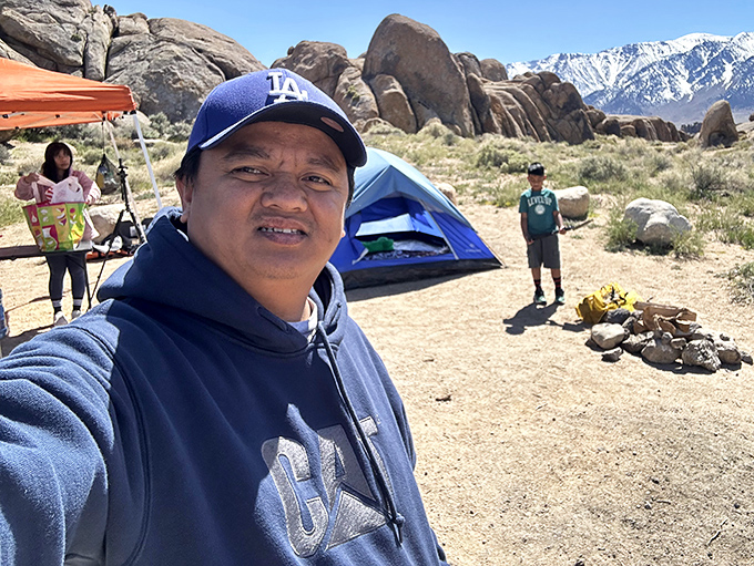 Camping among the boulders where every tent site comes with million-dollar views. No resort can compete with this natural splendor.
