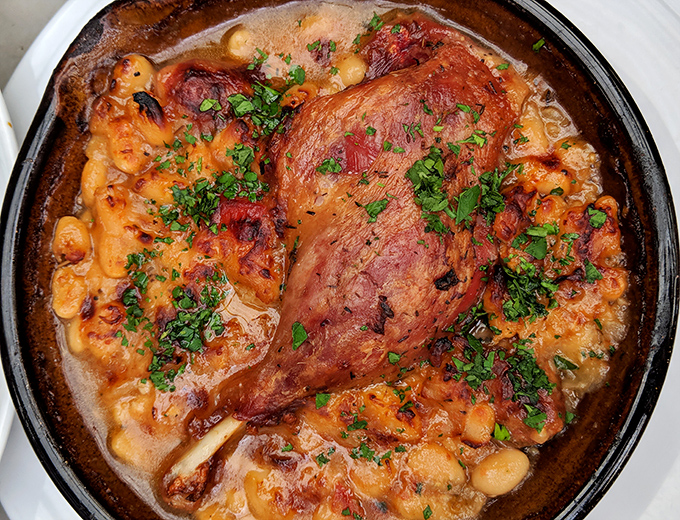 Cassoulet that would make a Frenchman homesick &ndash; tender duck confit nestled among creamy white beans in a sauce so rich it should have its own tax bracket.