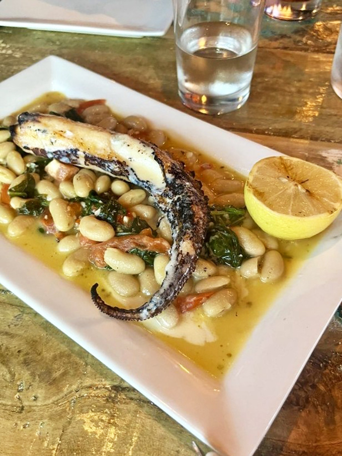 That charred octopus lounging on a bed of white beans looks like it's on vacation at a five-star resort. I'd like to join it.