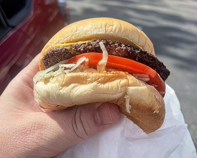 A cheeseburger so honest it could run for office. That perfect char speaks of a well-seasoned grill that's seen decades of burger magic.